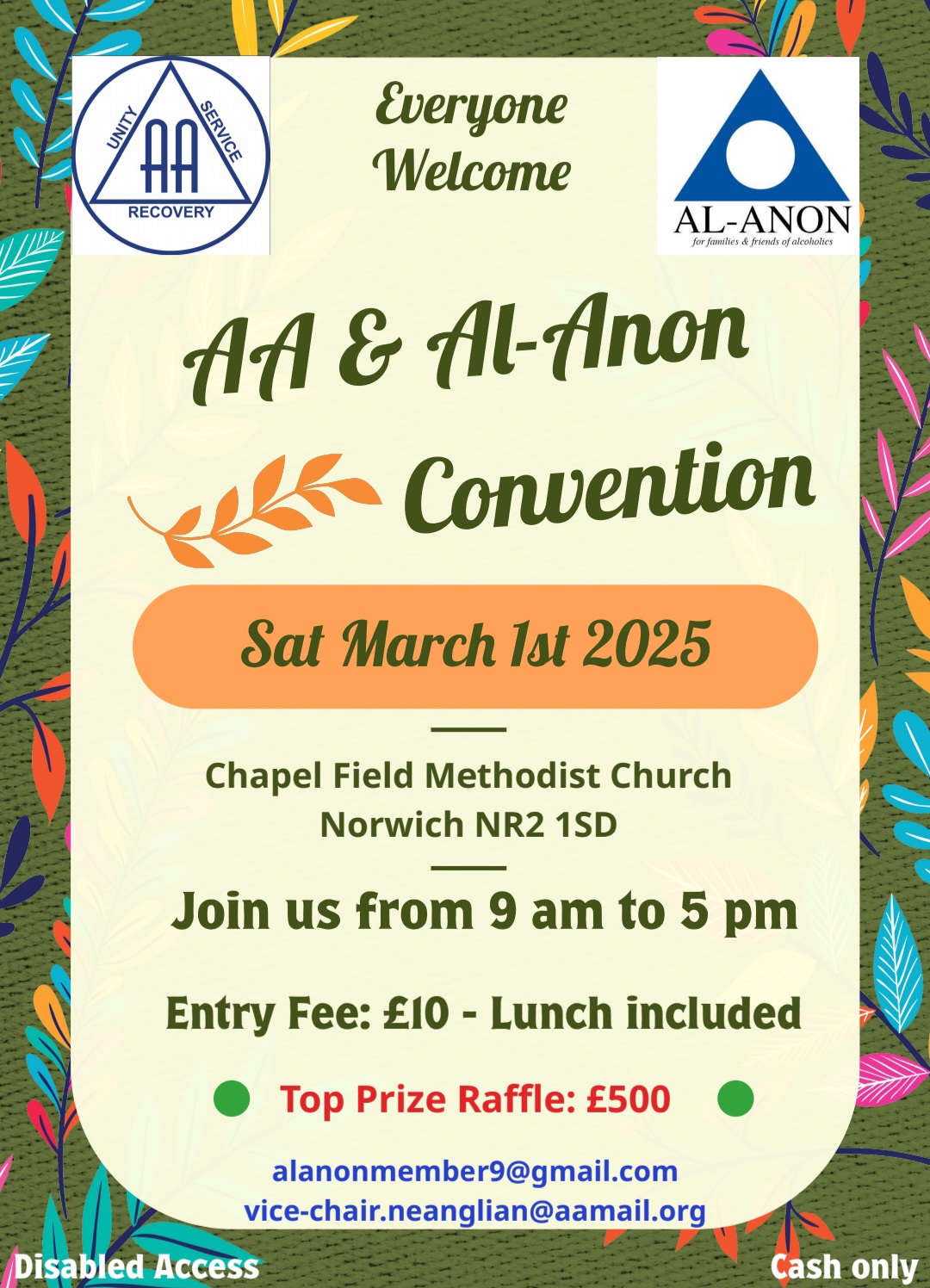 NEAIG Mini Convention Flyer | North East Anglia AA